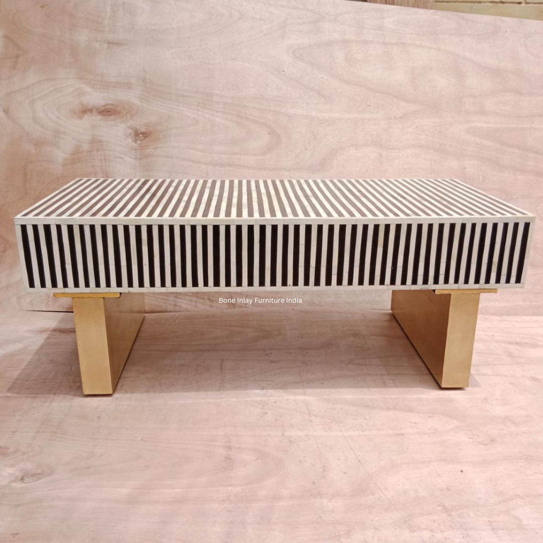 Bone Inlay Rectangular Coffee Table - Bone Inlay Furniture India